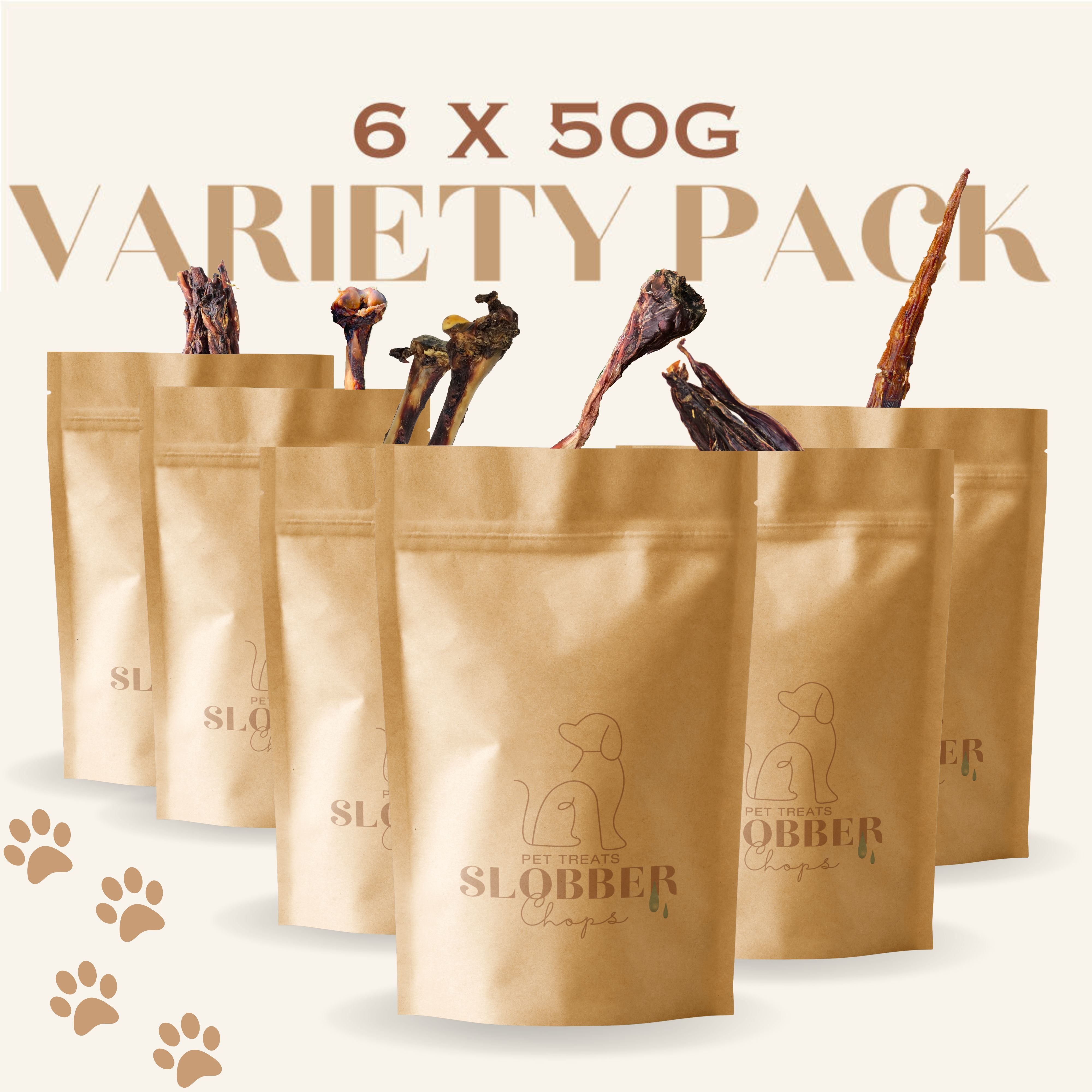 6 x 50g Kangaroo Dog Treats Variety Pack – Slobber Chops – Slobber Chops Dog Treats