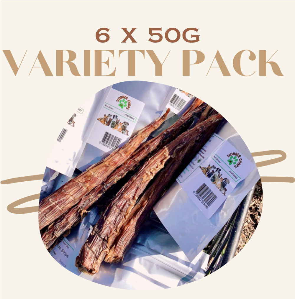 6 x 50g Kangaroo Dog Treats Variety Pack – Slobber Chops – Slobber ...