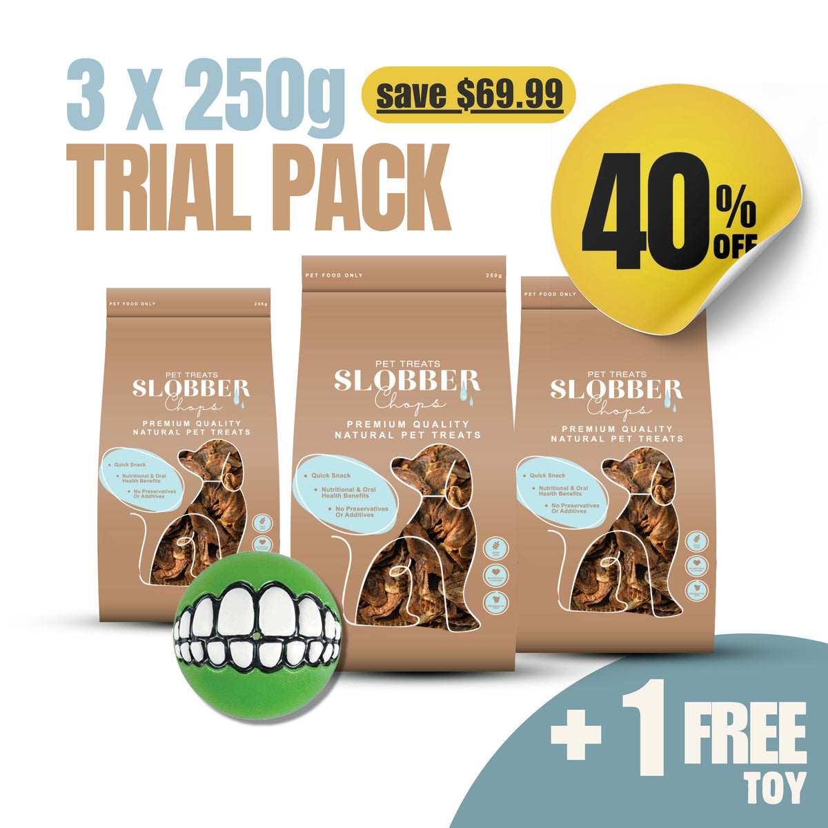 6 x 50g Kangaroo Dog Treats Variety Pack – Slobber Chops – Slobber ...